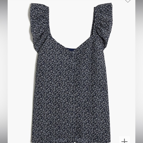 J. Crew Factory | Tops | Nwt Jcrew Sleeveless Buttonup Ruffle Top Size 4 Antique Navy White ...
